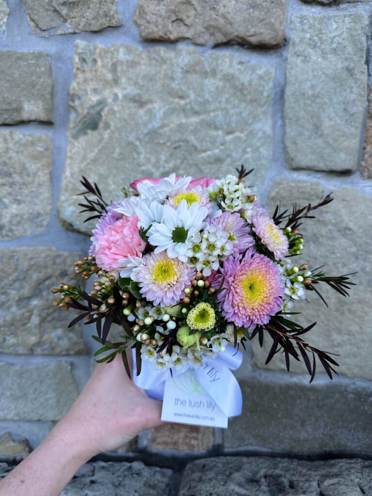 Pocketful of Posies jar of seasonal blooms flower delivery